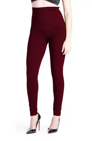 PREGGO LEGGINGS Snapback Postpartum Leggings - Crimson