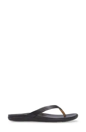 Olukai Honu Flip Flop - Black/ Black