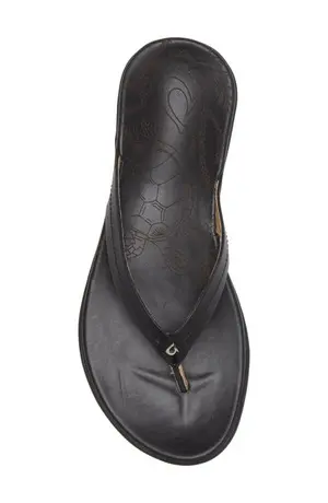 Olukai Honu Flip Flop - Black/ Black