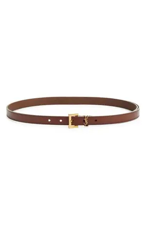 Saint Laurent Cintura Leather Belt - Red Tan