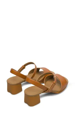 Camper Katie Block Heel Sandal - Medium Brown