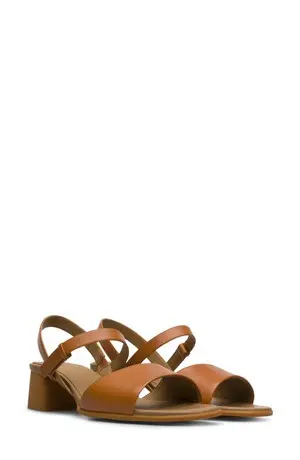 Camper Katie Block Heel Sandal - Medium Brown