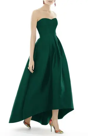 Alfred Sung Strapless High-low Ballgown - Hunter