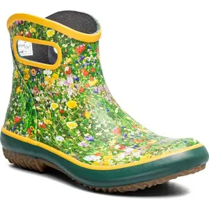 Bogs Patch Ankle Waterproof Rain Boot - Grass Multi