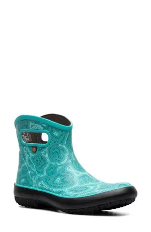 Bogs Patch Ankle Waterproof Rain Boot Turquoise Multi