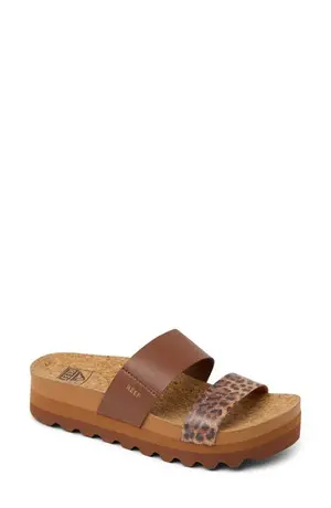 Reef Cushion Vista Hi Slide Sandal - Brown/leopard