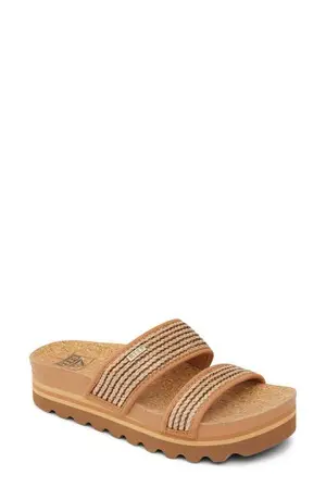 Reef Cushion Vista Hi Slide Sandal - Chocolate Raffia