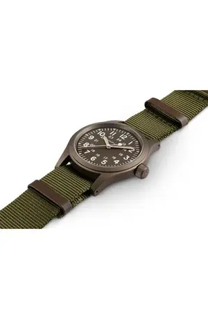 Hamilton Khaki Field Mechanical Nato Strap Watch - Green