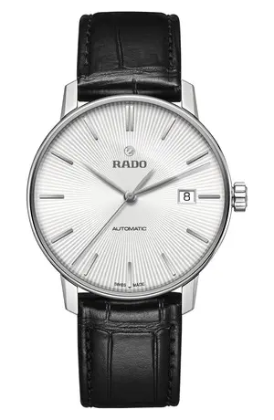 RADO RADO Coupole Classic Automatic Leather Strap Watch Black