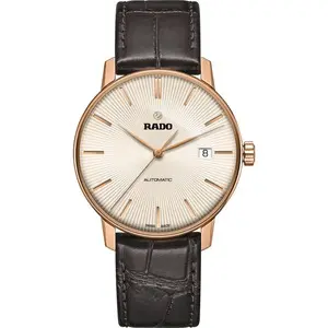 RADO Coupole Classic Automatic Leather Strap Watch - Grey/brown/gunmetal