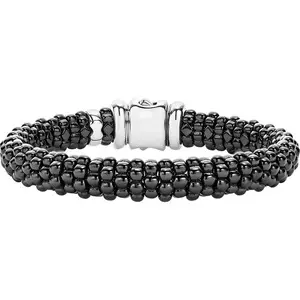 Lagos LAGOS Sterling Silver And Ceramic Beaded Bracelet Black Caviar