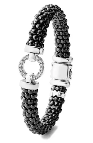 Lagos Sterling Silver And Ceramic Beaded Bracelet - Black/silver/gold