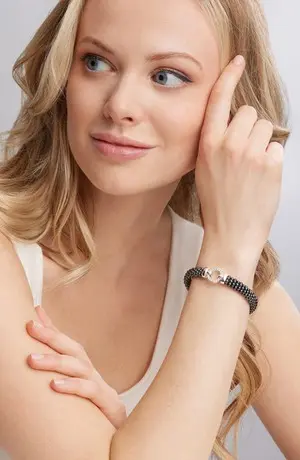 Lagos Sterling Silver And Ceramic Beaded Bracelet - Black/silver/gold
