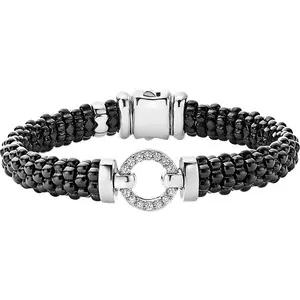 Lagos Sterling Silver And Ceramic Beaded Bracelet - Black/silver/gold