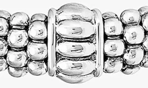 Lagos Fluted Station Caviar Rope Bracelet
