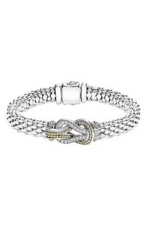 Lagos Caviar Newport Diamond Station Bracelet - Silver/gold