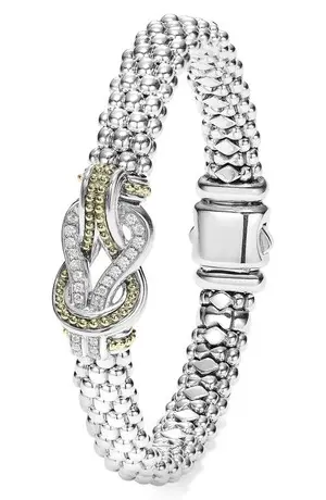 Lagos Caviar Newport Diamond Station Bracelet - Silver/gold