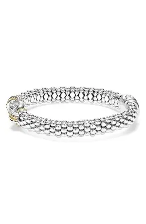 Lagos Caviar Newport Diamond Station Bracelet - Silver/gold