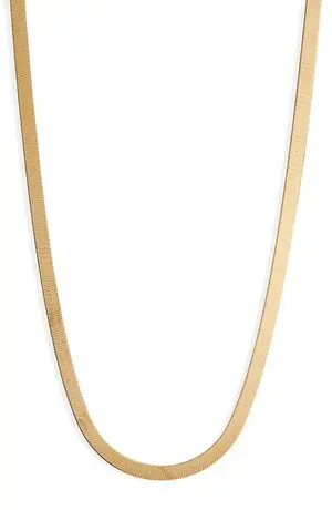 Argento Vivo Herringbone Chain Necklace - Gold