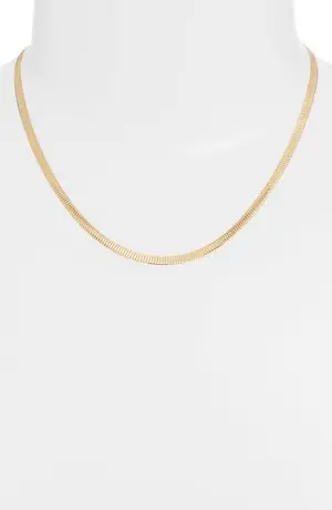 Argento Vivo Herringbone Chain Necklace - Gold