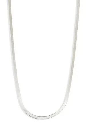 Argento Vivo Herringbone Chain Necklace Silver