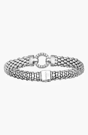 Lagos Enso Circle Game Diamond Caviar Rope Bracelet