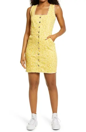 Bp. Daisy Denim Utility Sundress In Orange Tamara Daisy - 51% Off |  Editorialist