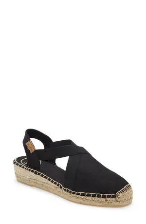 TONI PONS Verona Espadrille Wedge - Black Fabric