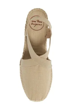 TONI PONS Verona Espadrille Wedge - Stone Fabric