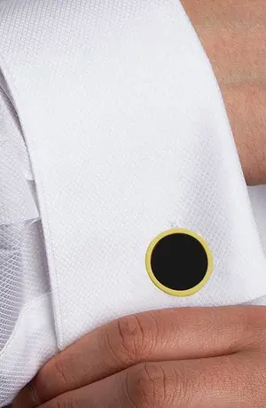 David Donahue Onyx Cufflinks & Stud Set - Gold