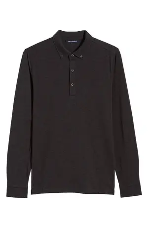 Cutter & Buck Advantage Drytec Long Sleeve Performance Polo Black Heather