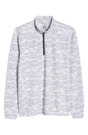 Cutter & Buck Traverse Camo Quarter Zip Pullover - Charcoal