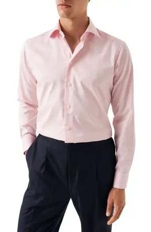 Eton Contemporary Fit Twill Dress Shirt - Pink