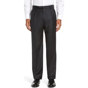 Zanella Bennett Straight Leg Pleated Dress Pants - Dark Grey1