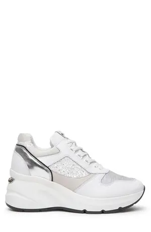 NEROGIARDINI Mixed Media Wedge Sneaker
