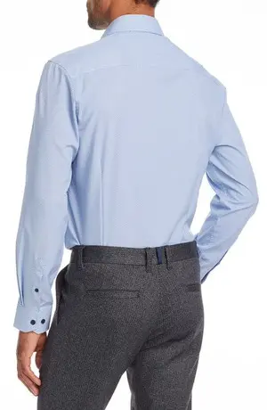 W.R.K Slim Fit Broken Stripe Performance Dress Shirt