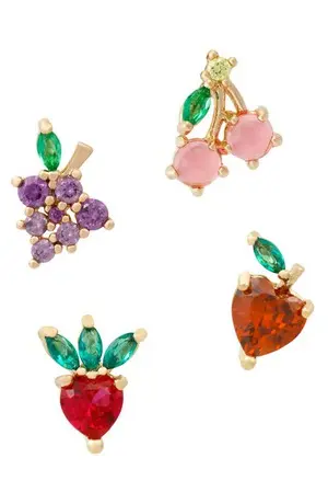 GIRLS CREW Fruit Basket Mismatched Stud Earrings Set