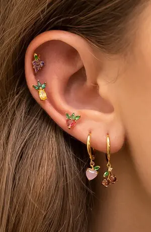 GIRLS CREW Fruit Basket Mismatched Stud Earrings Set