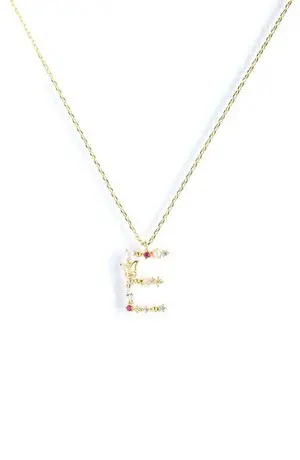 GIRLS CREW Flutterfly Initial Necklace Gold - E