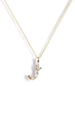 GIRLS CREW Flutterfly Initial Necklace - Gold - J