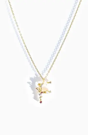 GIRLS CREW Flutterfly Initial Necklace Gold F