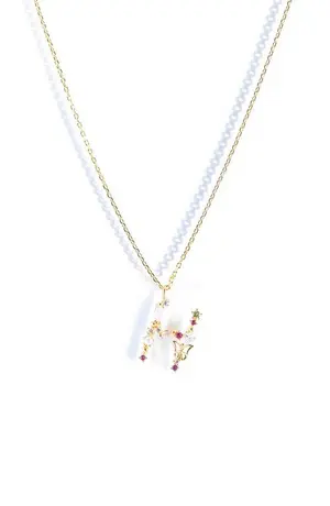 GIRLS CREW Flutterfly Initial Necklace Gold H