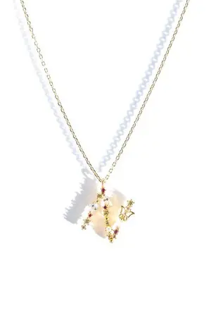 GIRLS CREW Flutterfly Initial Necklace Gold N