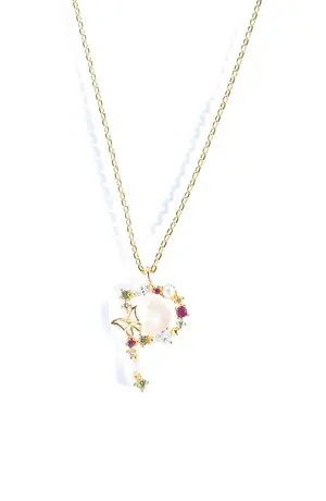 GIRLS CREW Flutterfly Initial Necklace Gold P