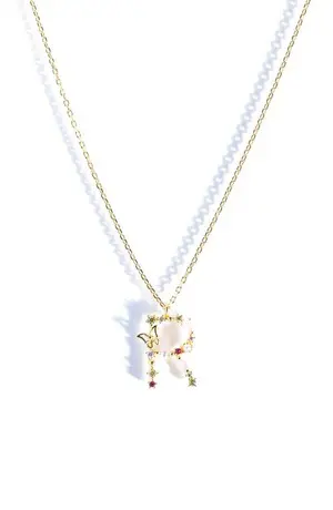 GIRLS CREW Flutterfly Initial Necklace Gold R