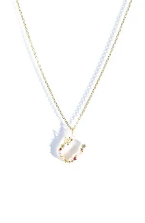 GIRLS CREW Flutterfly Initial Necklace Gold U