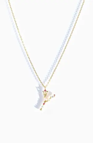 GIRLS CREW Flutterfly Initial Necklace Gold Y