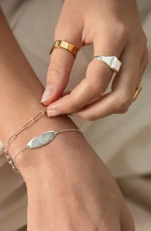 Monica Vinader Alta Textured Chain Link Bracelet - Silver