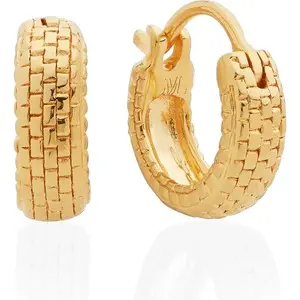 Monica Vinader Heirloom Huggie Earrings - Yellow Gold