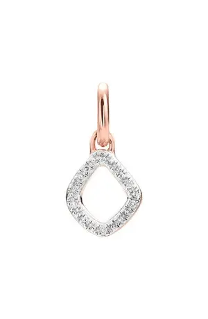 Monica Vinader Monica Vinader Riva Mini Kite Diamond Pendant Charm Rose Gold